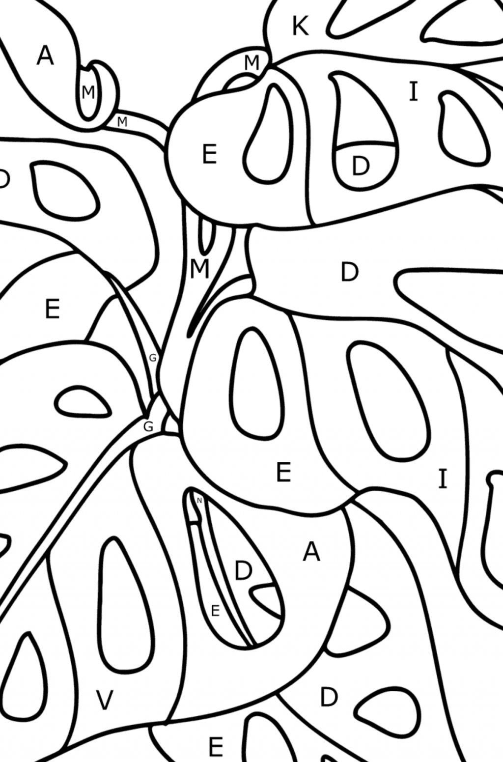 Kleurplaat Monstera Aap Masker - Online en uitprinten is gratis!