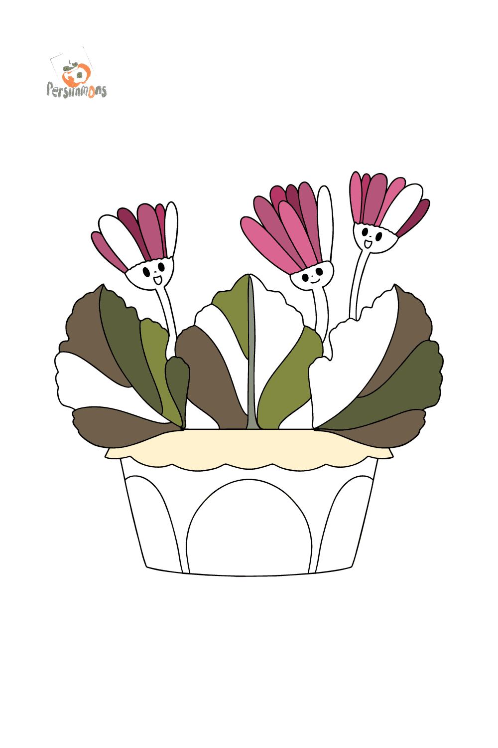 Primrose with eyes coloring page ♥ Online and Print for Free!