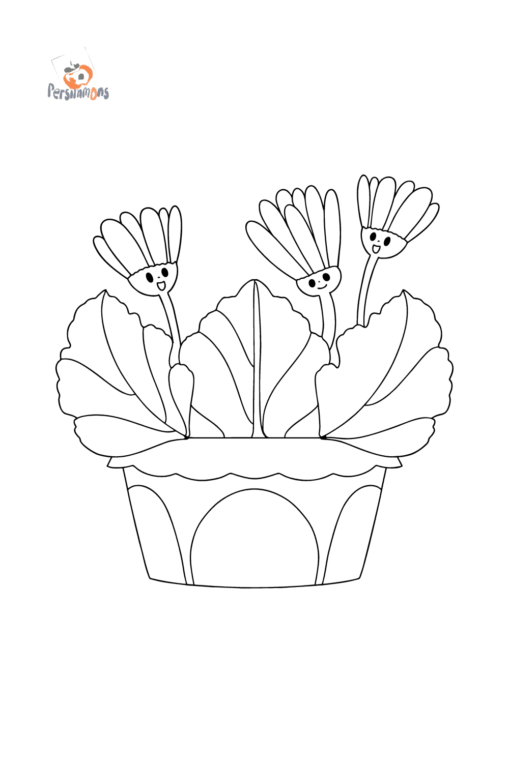 Primrose with eyes coloring page ♥ Online and Print for Free!