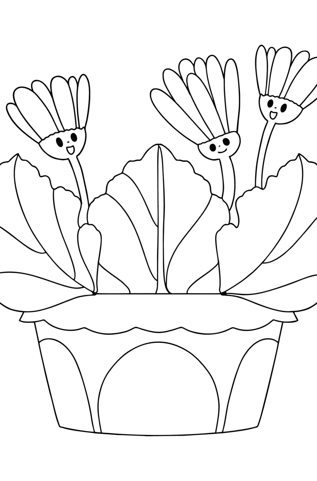 Primrose with eyes coloring page ♥ Online and Print for Free!