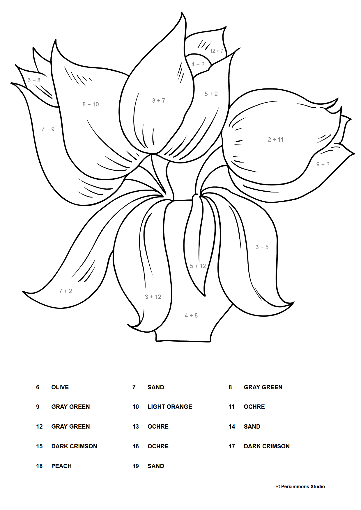 Tulips Coloring Page ♥ Free Online