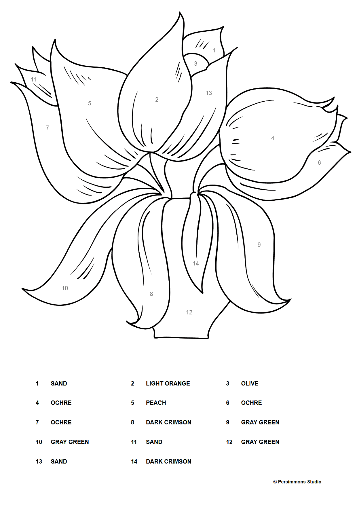 Tulips Coloring Page ♥ Free Online