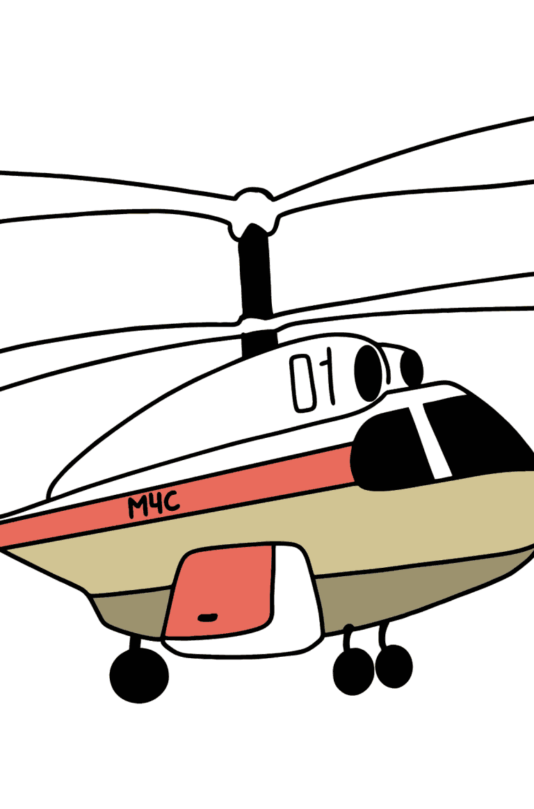 Раскраска красивый вертолет - Бесплатно онлайн или распечатать!