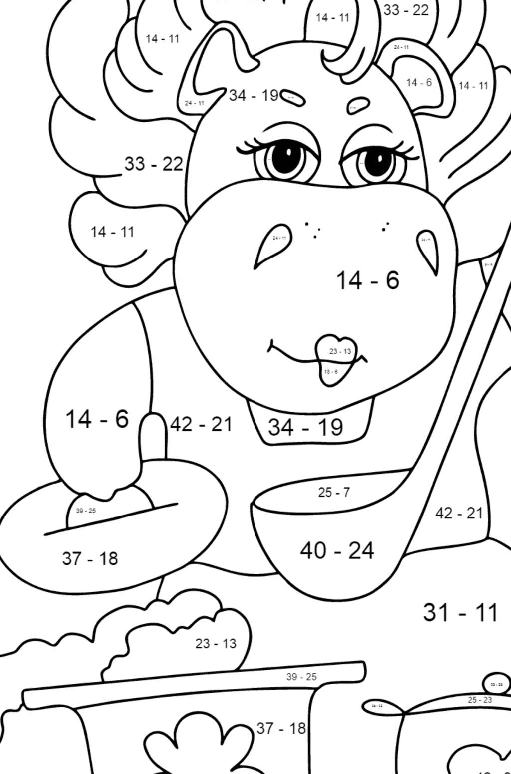 Coloriages Magiques Soustraction - En ligne ou à imprime