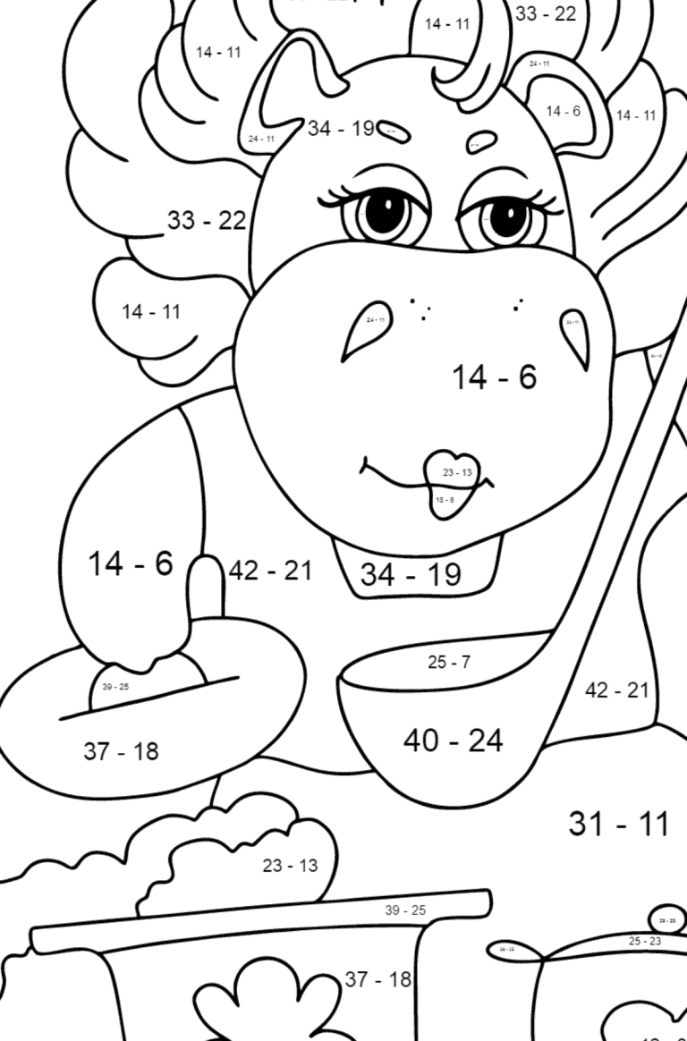 Coloriages Magiques Soustraction - En ligne ou à imprime