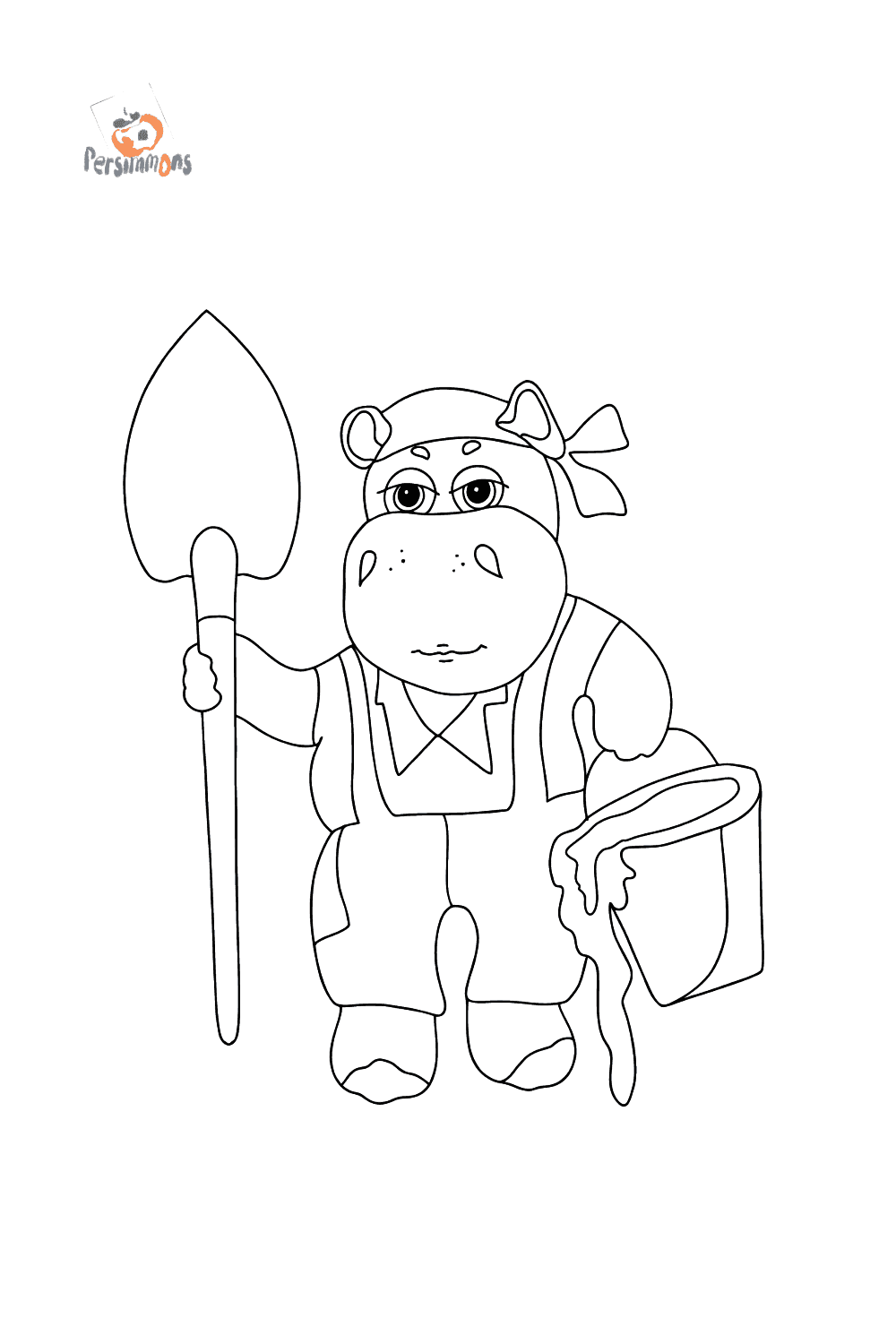 Hippopotam in the garden coloring page ♥ Online and Print for Free!