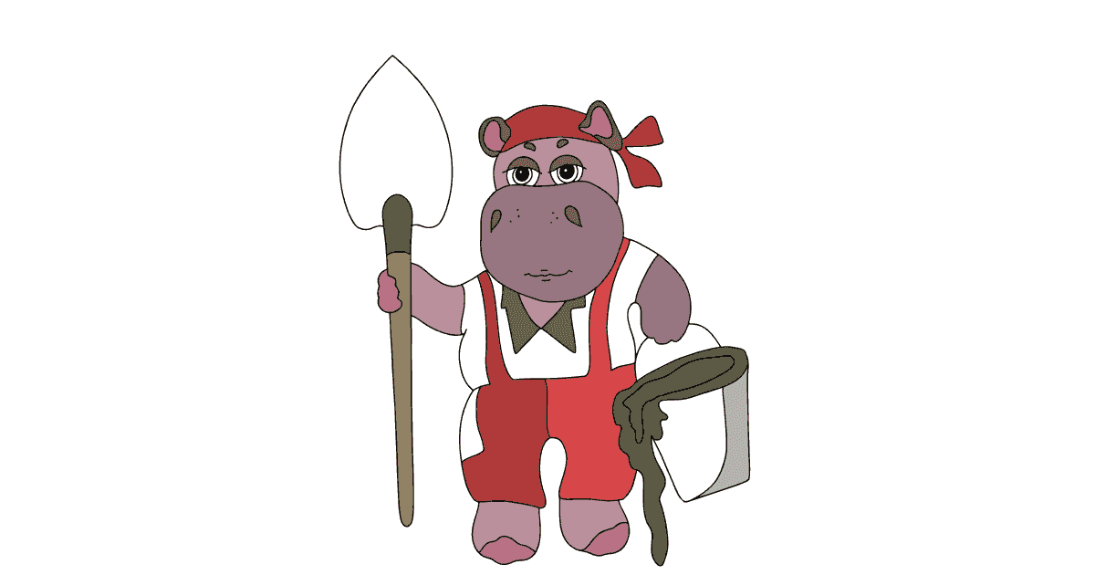 Hippopotam in the garden coloring page ♥ Online and Print for Free!