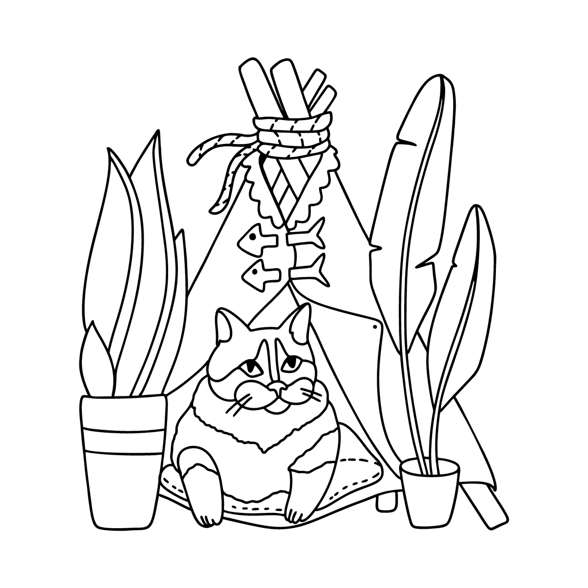 Cat House coloring page ♥ Online and Print for Free!