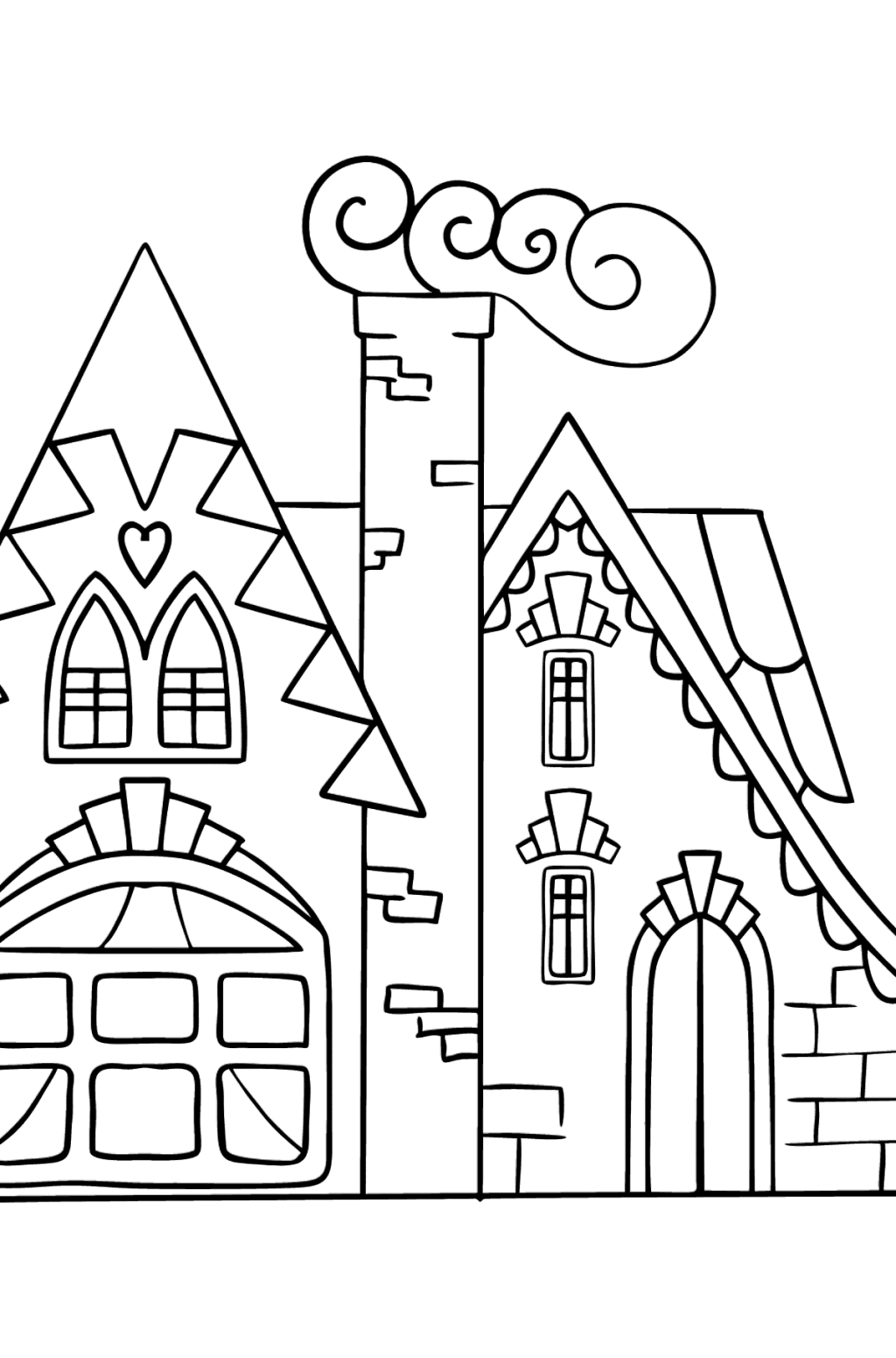Charming House Coloring Page (difficult) ♥ Online and Print for Free!