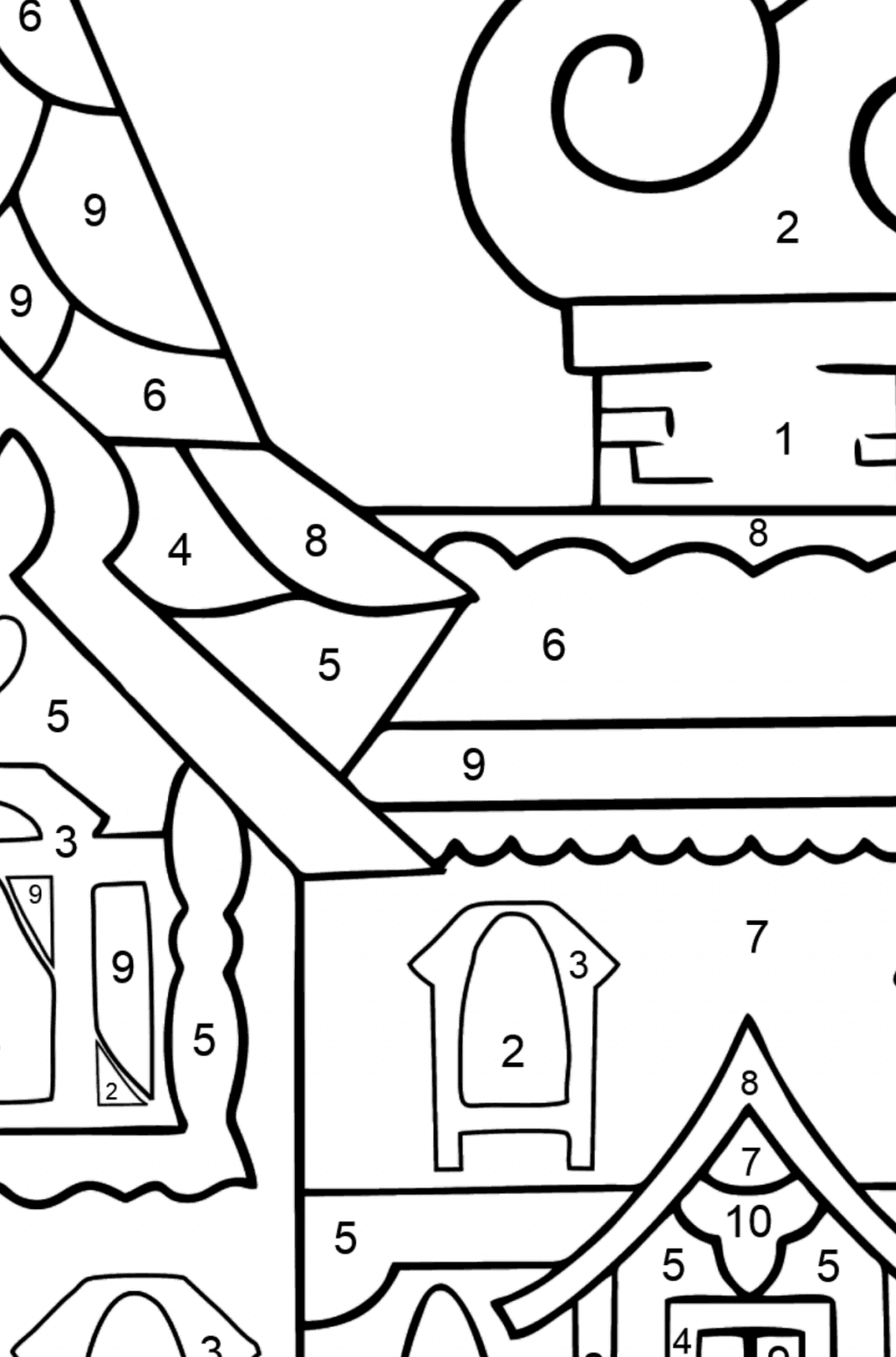 House castle coloring page (difficult) ♥ Online and Print for Free!