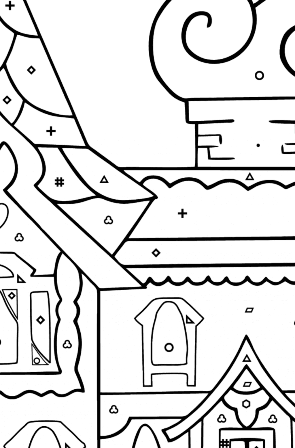 House castle coloring page (difficult) ♥ Online and Print for Free!