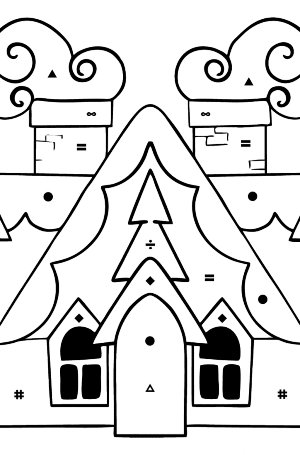 Desen de colorat casa magica (dificil) ♥ Online și Imprimați Gratuit!