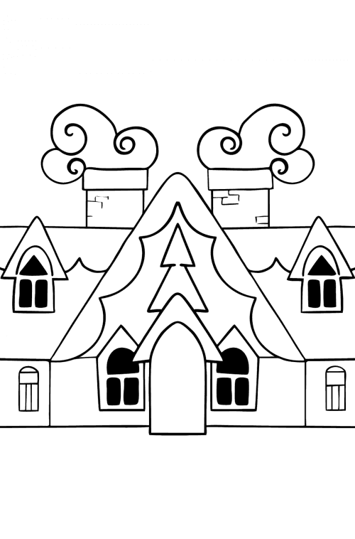 Mewarnai gambar rumah ajaib (sulit) - Online dan Cetak Gratis!