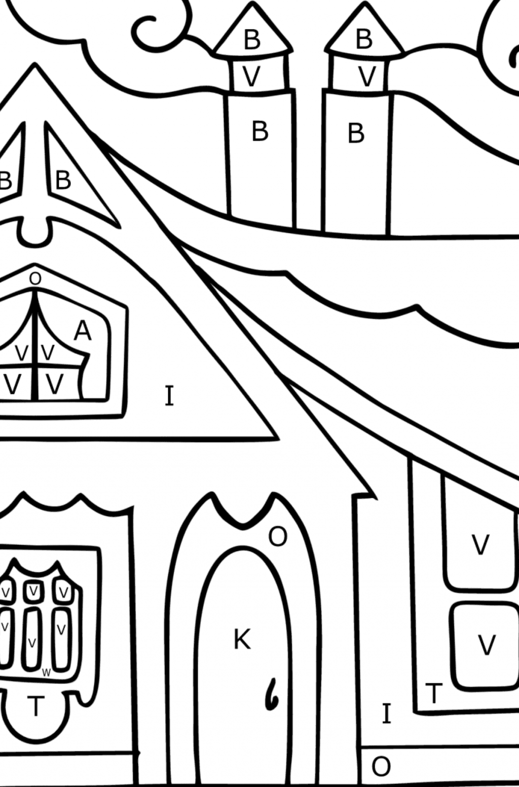 Mewarnai gambar rumah cantik (mudah) - Online dan Cetak Gratis!