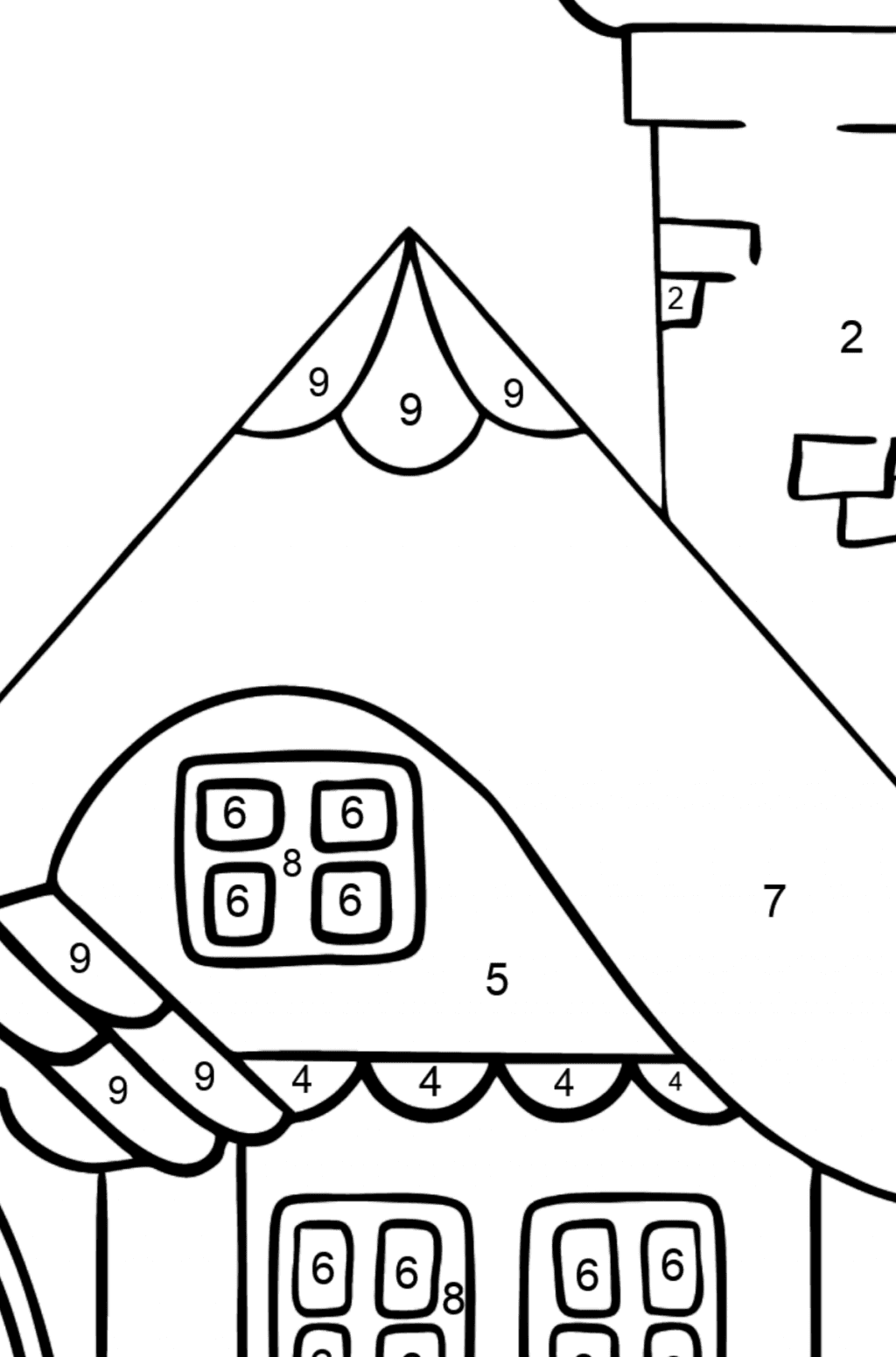 Wspaniały dom kolorowanka (trudna) | Coloring-for-Kids.com