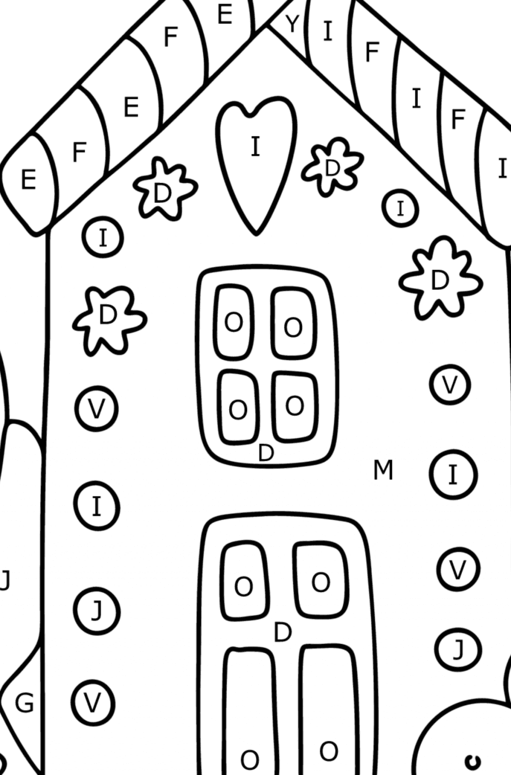 Coloriage Maison en pain dépice dhiver ♥ En ligne ou imprimer