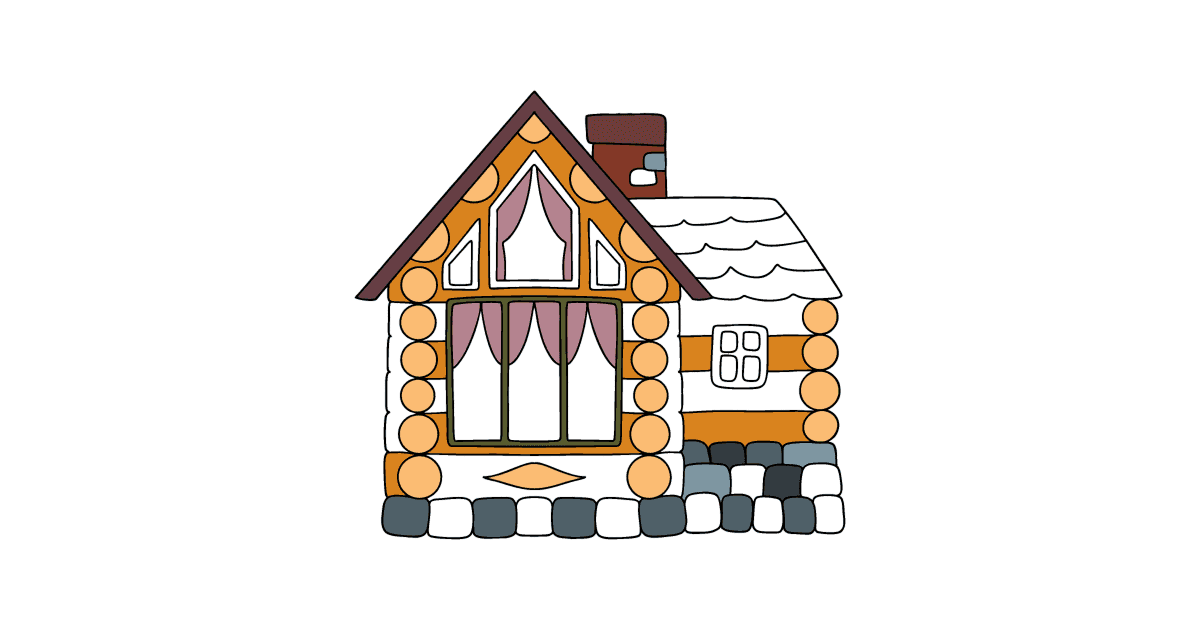 Log Cabin in Wood coloring page ♥ Online and Print for Free!