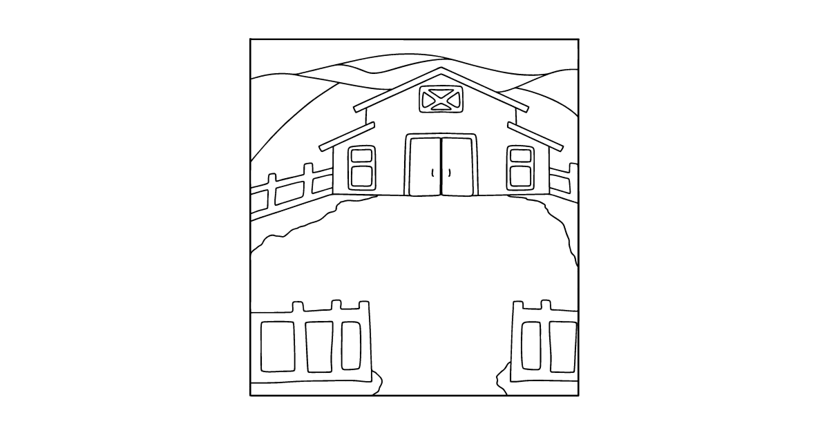 Dibujo de Rancho y el campo para colorear - Imprime y en Línea