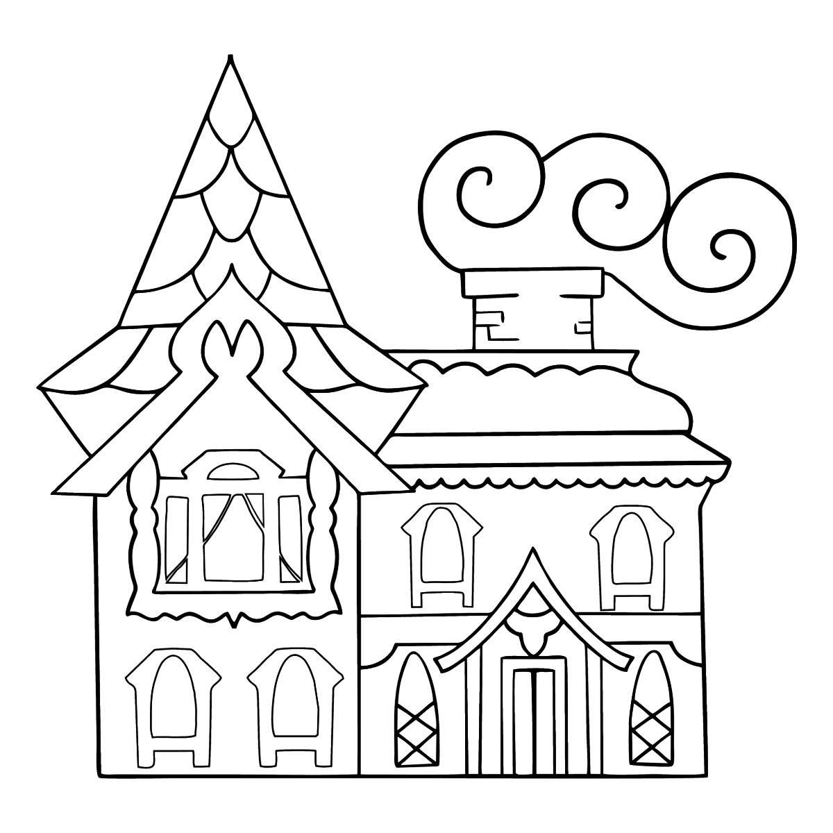House castle coloring page (Easy) ♥ Online and Print for Free!