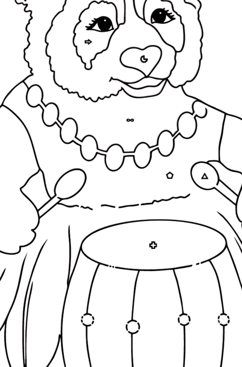 Tegning til farvning panda til børn (let) - Online og Print gratis!