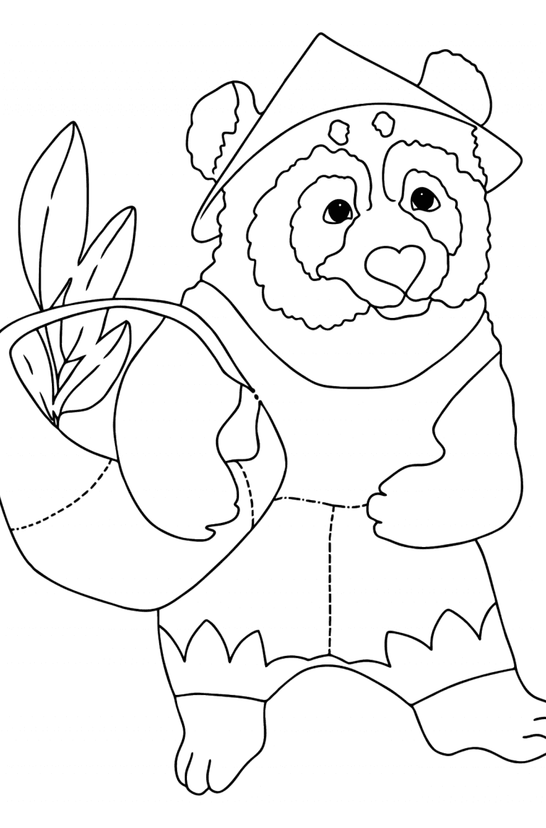 Boyama sayfası iyi panda (basit) | Coloring-for-Kids.com