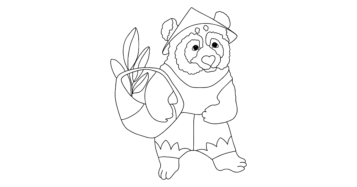Boyama sayfası panda türü (zor) | Coloring-for-Kids.com