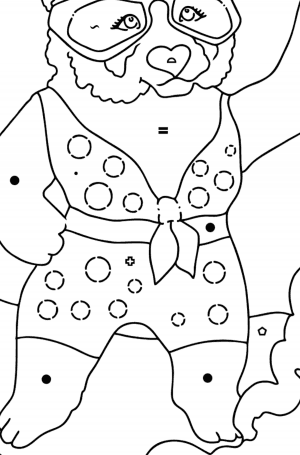 Tegning til farvning animeret panda ♥ Online og Print gratis!