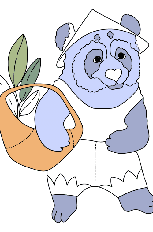 Coloring Page - Pandas are Taking a Walk ♥ Online and Print for Free!