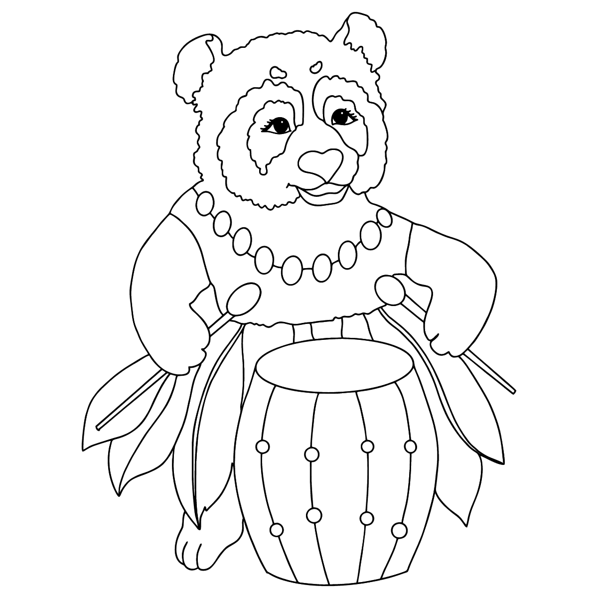 Desen de colorat panda pentru copii (dificil) ♥ Online și Imprimați!