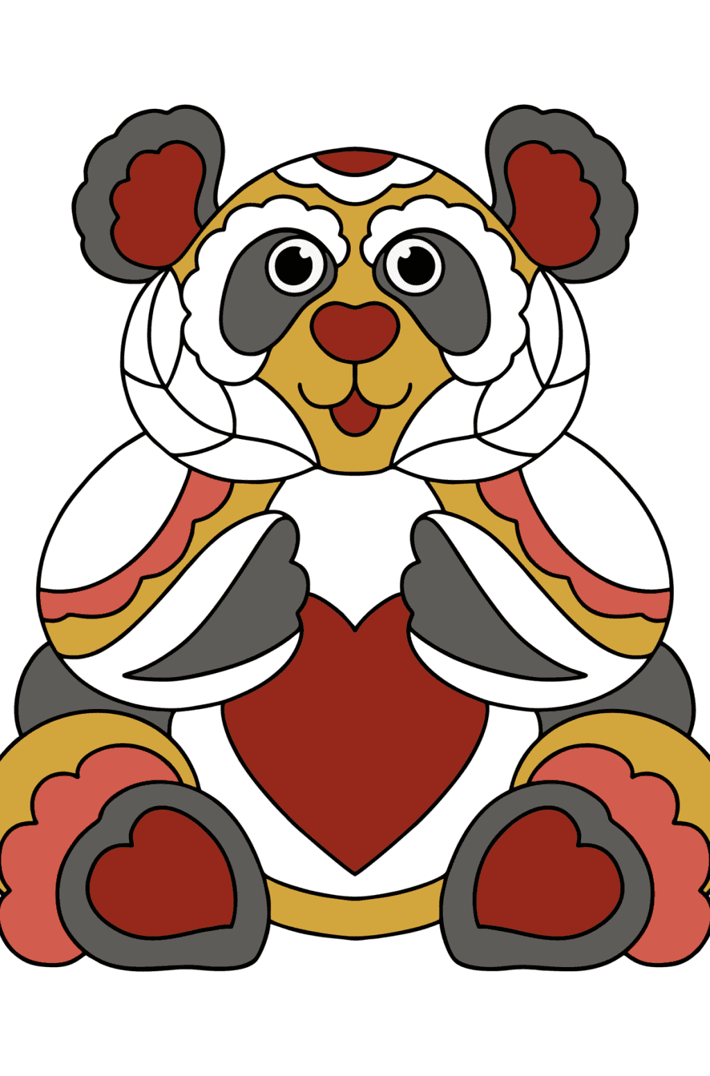 Målarbild animerad panda ♥ Måla Online och Skriv ut Gratis!