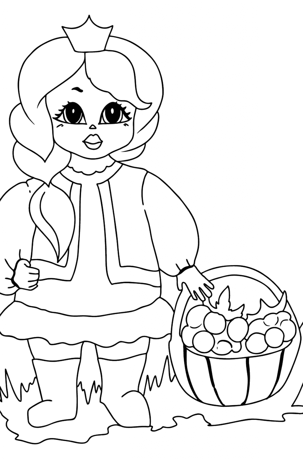 Tegninger til fargelegging prinsesser ♥ Laste ned, skrive ut, online!