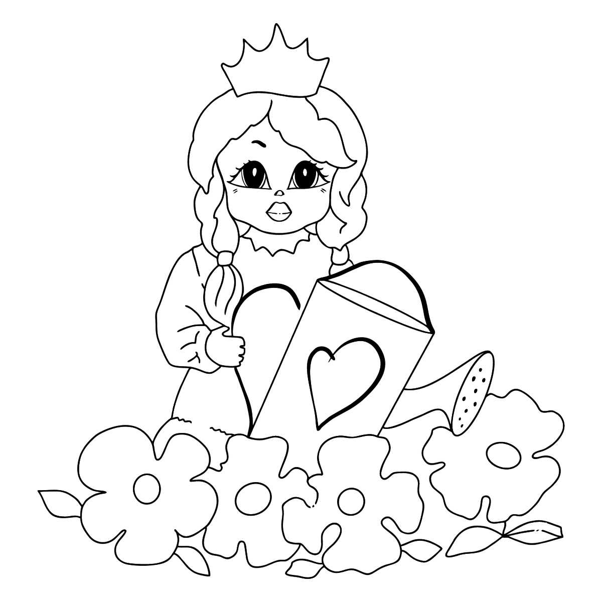 Charming princess coloring page ♥ Online and Print for Free!