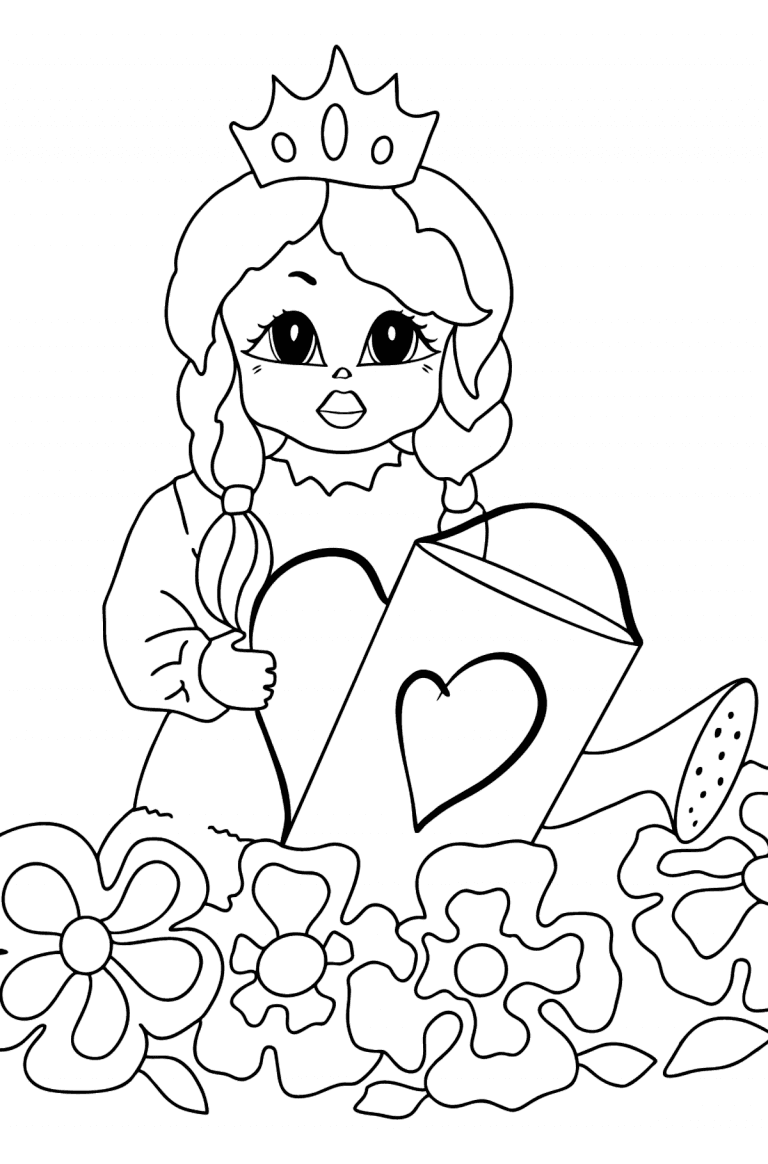 Tegninger til farvelægning prinsesser ♥ Hent, print, online!