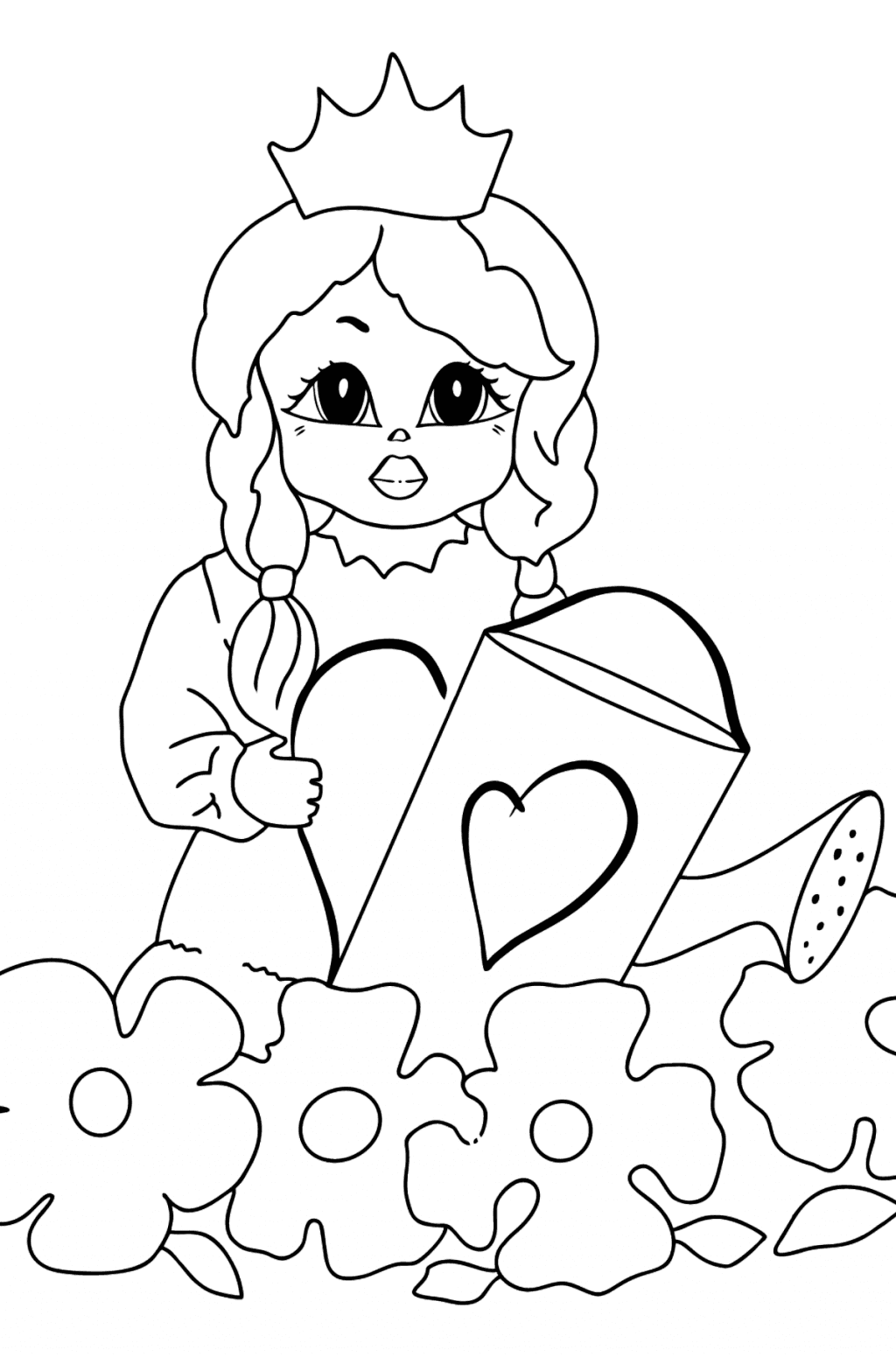 Mewarnai gambar putri - Unduh, cetak, online untuk anak-anak!