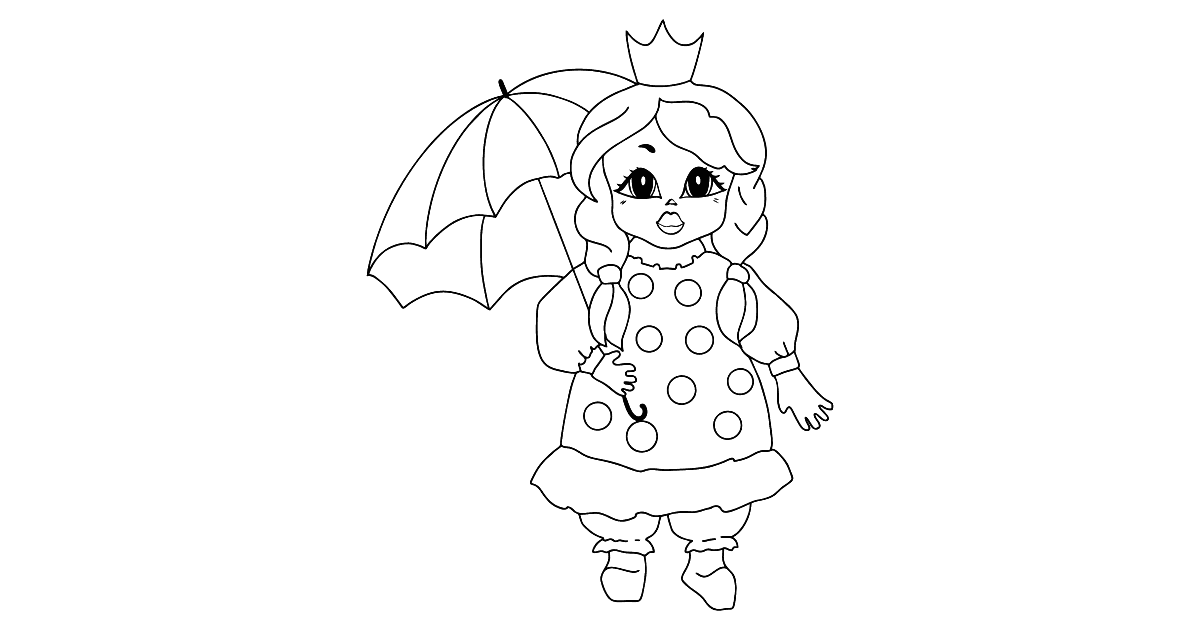 Funny princess coloring page (difficult) ♥ Online and Print for Free!