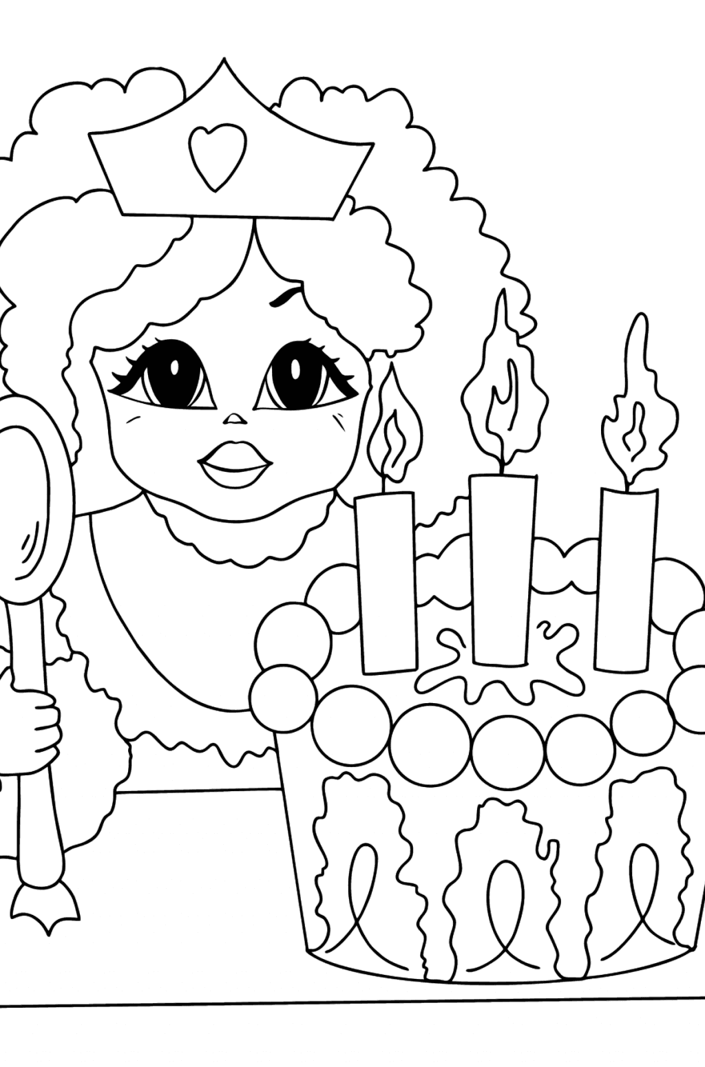 Tegninger til fargelegging prinsesser ♥ Laste ned, skrive ut, online!