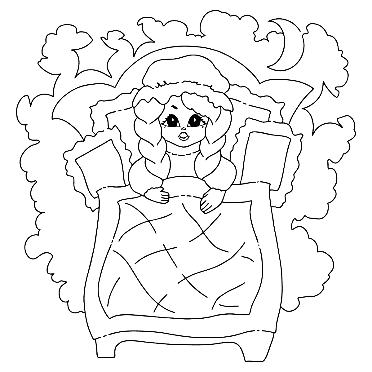 Kind princess coloring page (simple) ♥ Online and Print for Free!
