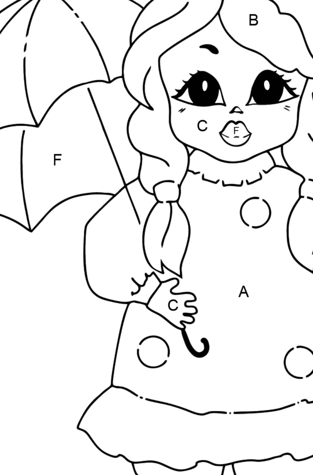Funny princess coloring page (simple) ♥ Online and Print for Free!