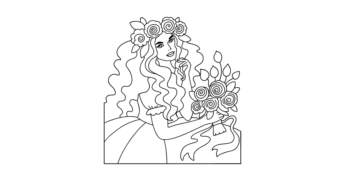 Mewarnai gambar Putri bunga - Online dan Cetak Gratis!