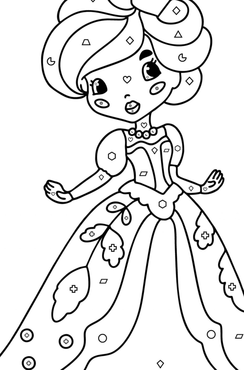 Forest princess сoloring page ♥ Online and Print for Free!