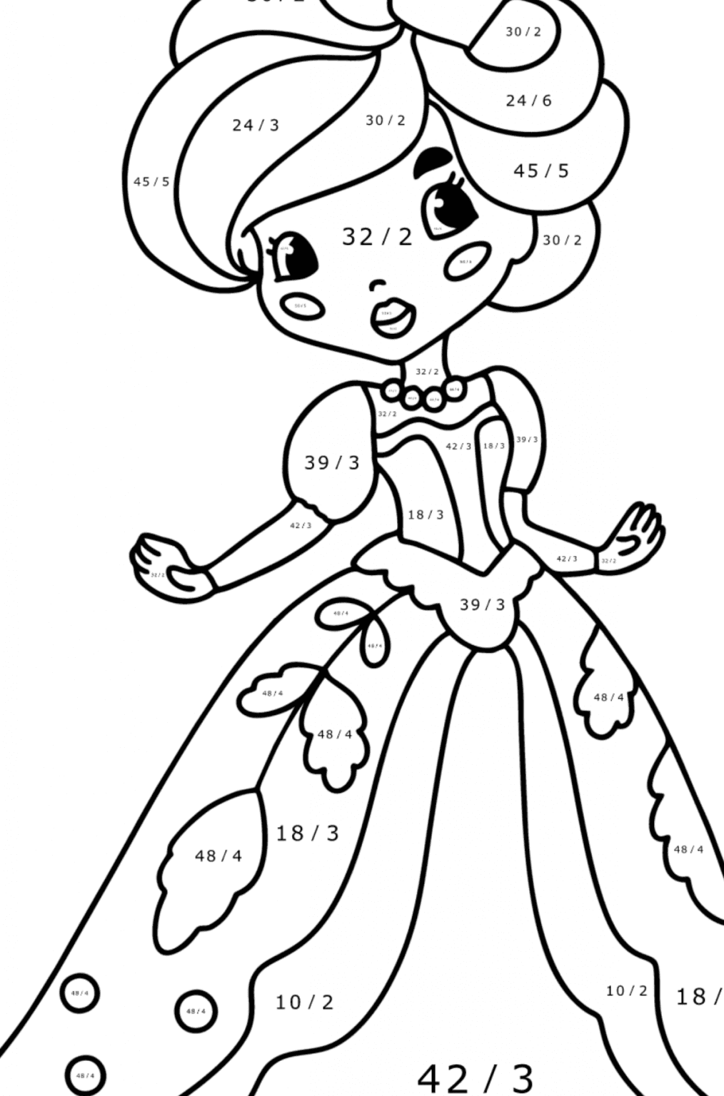 Forest princess сoloring page ♥ Online and Print for Free!