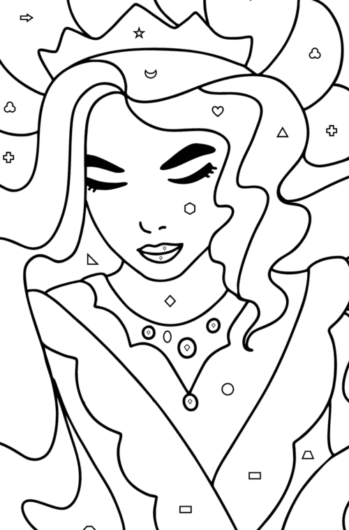 Dibujo Princesa de pelo rosa para colorear - Imprime y en Línea