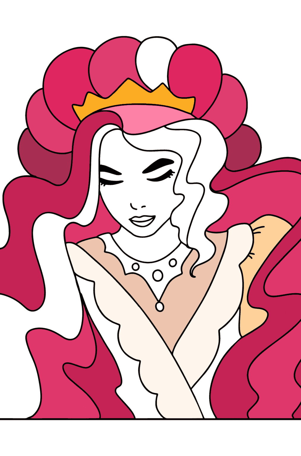 Romantic princess coloring page ♥ Online and Print for Free!