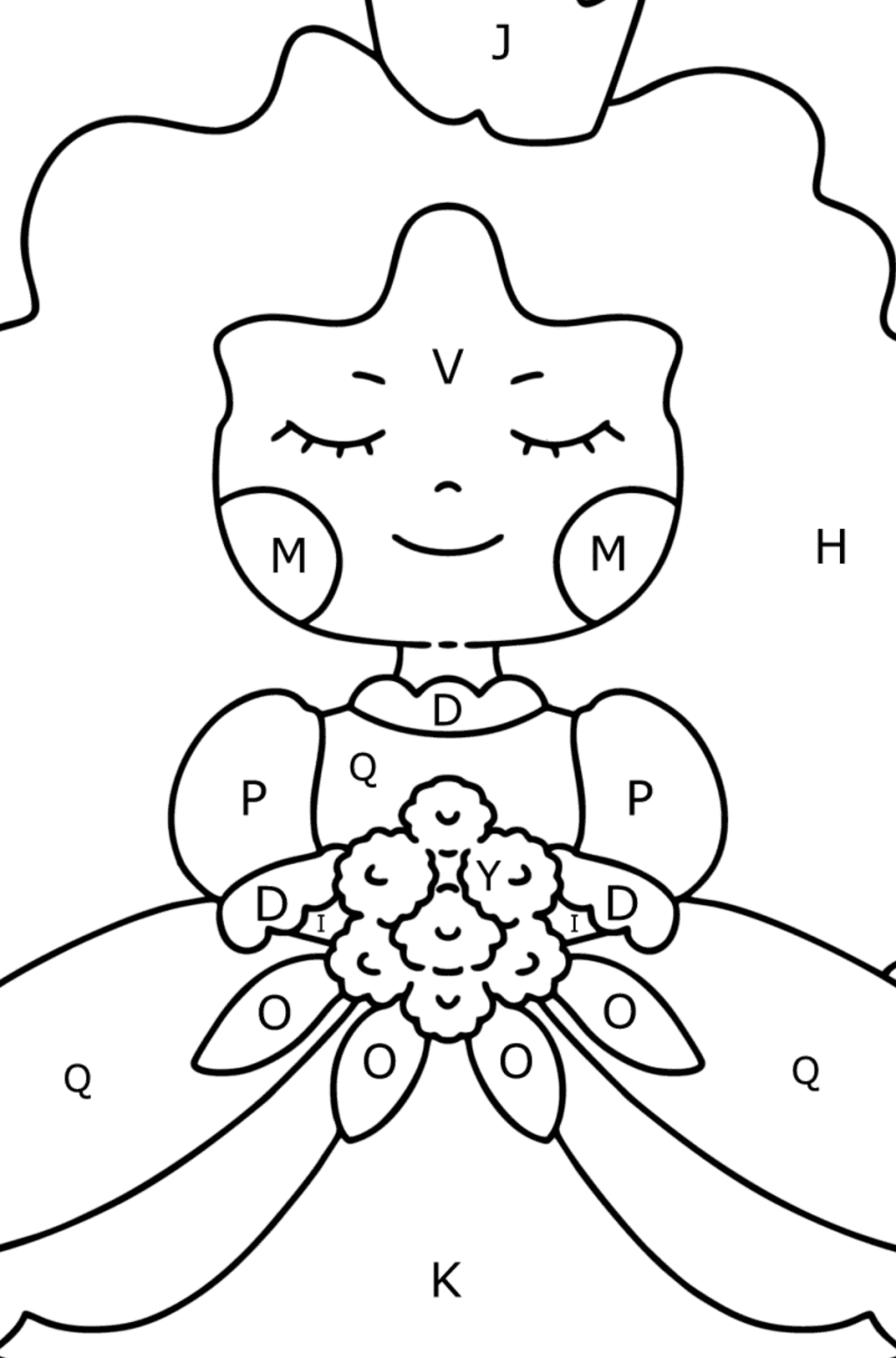 Princess baby сoloring page ♥ Online and Print for Free!