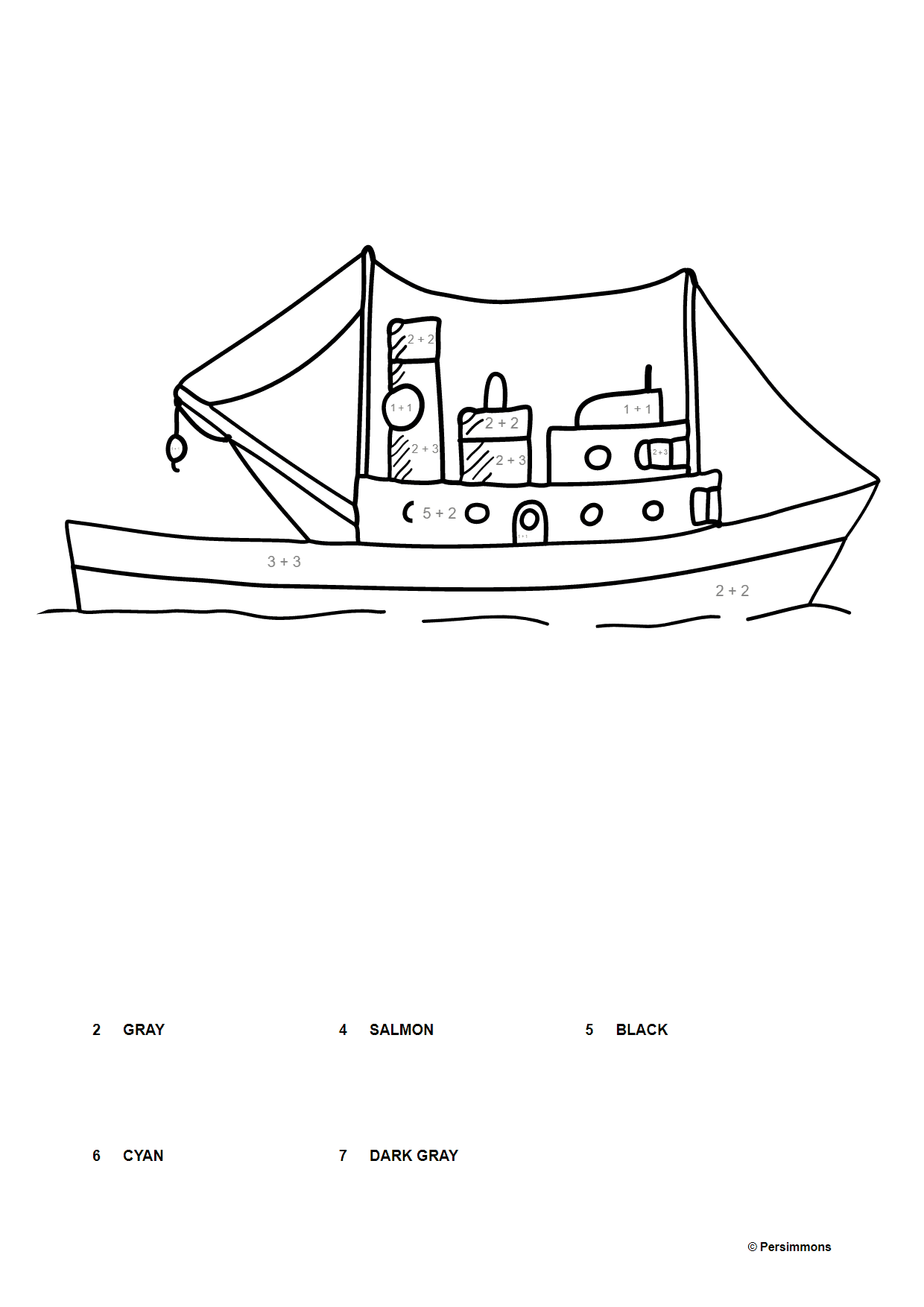 Coloring Page - A Cargo Ship - Print For Free ♥