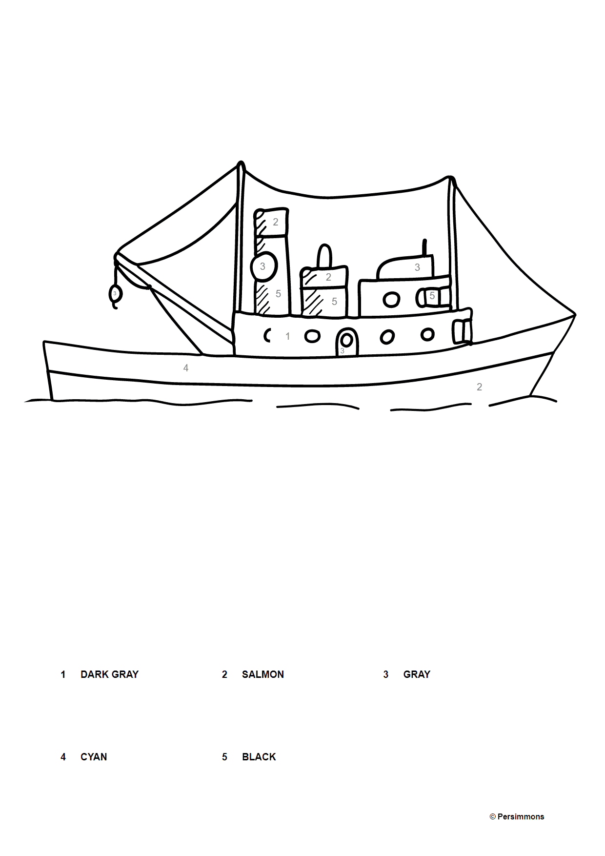 Coloring Page - A Cargo Ship - Print For Free ♥