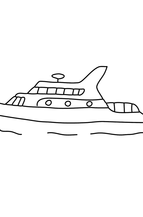 Omalovánka rekreační jachta ♥ Online a Tisk zdarma pro děti!