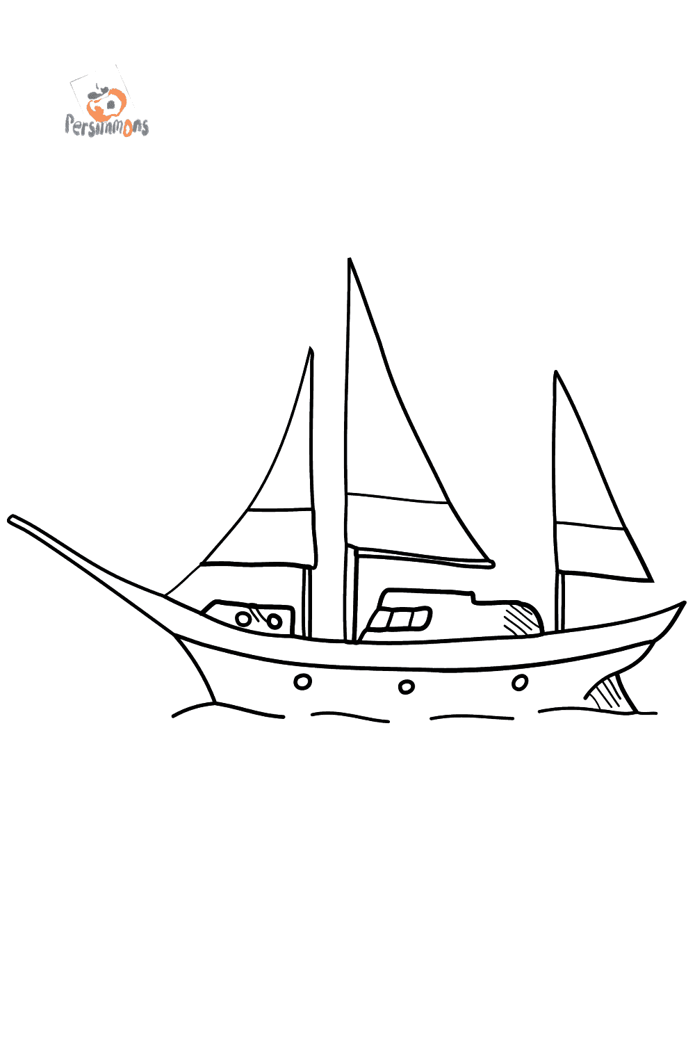 Einfaches Boot zum Ausmalen ♥ Kostenlos Drucken und Online!