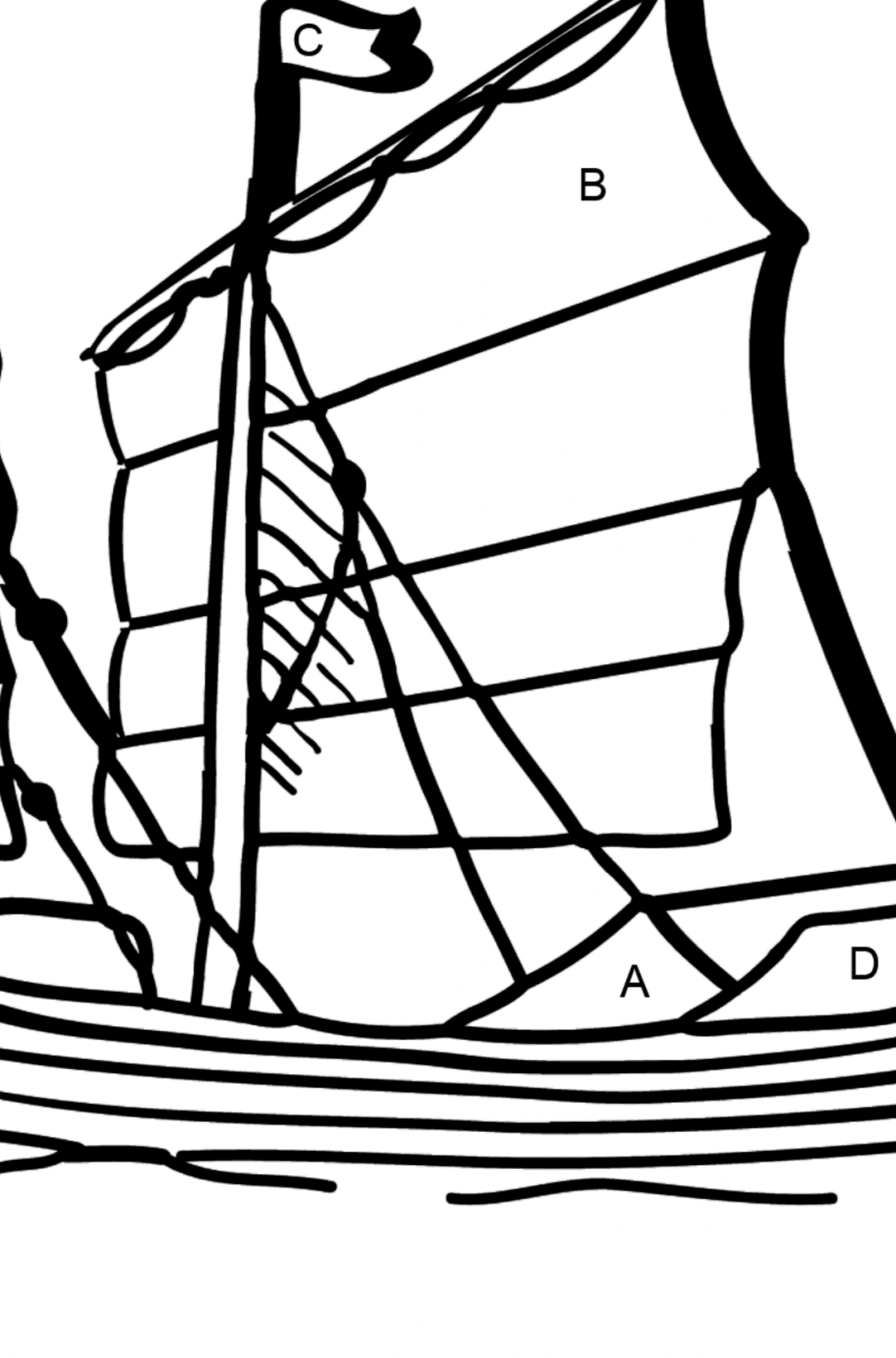 Sailboat coloring page ♥ Online and Print for Free!