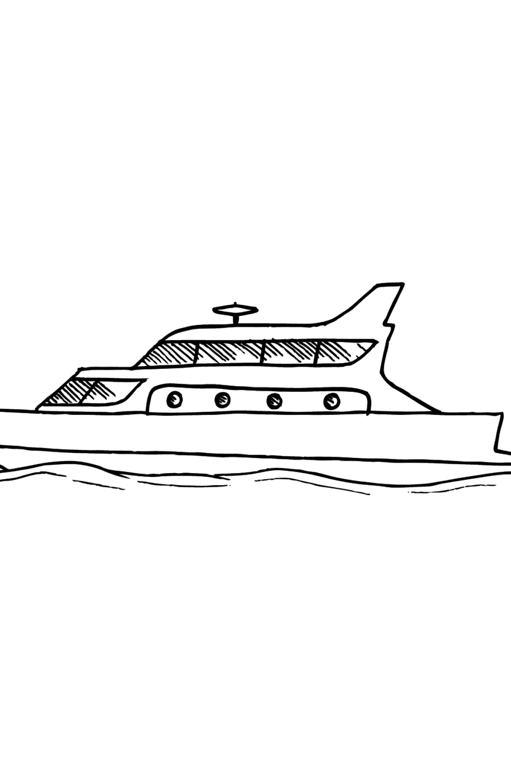 Omalovánka jachta - kreslete online nebo vytiskněte obrázek!